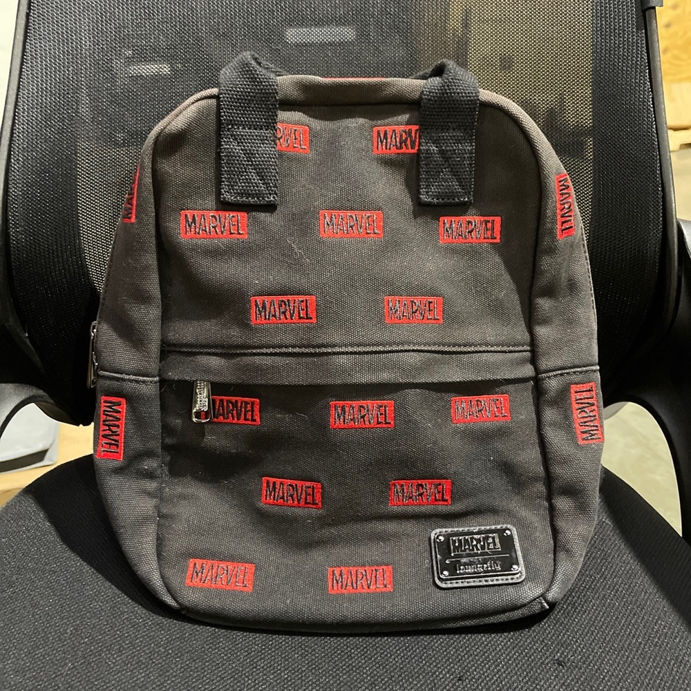 Loungefly Disney Marvel Red Logo Embroidered Backpack… - Gem
